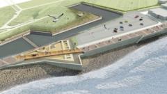 Southsea's damaged seafront promenade collapses - BBC News