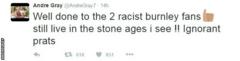 Andre Gray denounces 'racist' comments by Burnley fan at Bradford - BBC ...