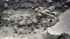 Aztec skull tower: Archaeologists unearth new sections in Mexico City ...