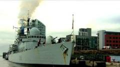 HMS Liverpool makes final voyage to River Mersey - BBC News