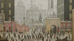 LS Lowry's Street Scene, Factory Gates sells for £50k - BBC News