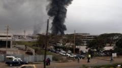 Nairobi airport closes as fire crews tackle blaze - BBC News