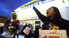 US fast-food workers stage nationwide strike - BBC News
