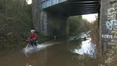 Cycle path near Bath closes due to flooding - BBC News