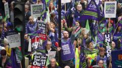 Pay protests bring thousands onto UK city streets - BBC News