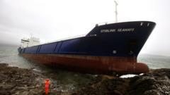 Large cargo ship runs aground near Ardnamurchan - BBC News