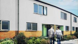 Images of new homes at 'eyesore' Penarth estate on show - BBC News