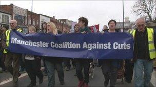Manchester council cuts: hundreds join protest march - BBC News