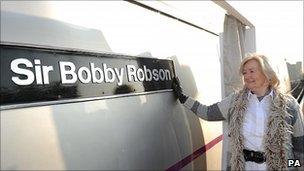 Sir Bobby Robson name given to train - BBC News