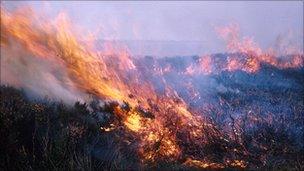 North York Moors fire week after alert - BBC News