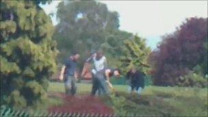 Man filmed beating dog with wrench in Nottingham park - BBC News