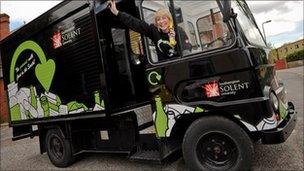 'Eco Ernie' rounds up Southampton student's rubbish - BBC News