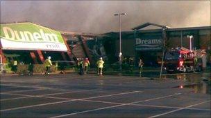 Dunelm Mill fire out but cause still unknown - BBC News