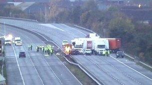 M5 crash: Reaction from witnesses - BBC News