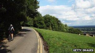 Olympic cycle route row at Box Hill sparks police patrols - BBC News