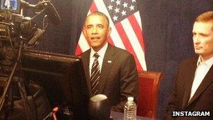 President Barack Obama joins photo site Instagram - BBC News