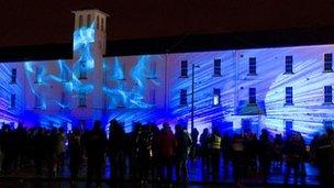 Thousands at opening of Derry's Ebrington Square - BBC News