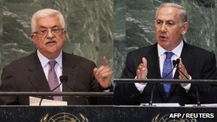 Netanyahu, Abbas display divergent priorities at UN - BBC News