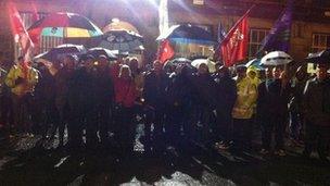 Wirral Council cuts: Protest held outside town hall - BBC News