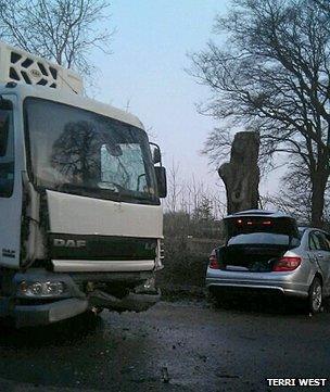 Wickford flooded field 'causing daily crashes' on A132 - BBC News