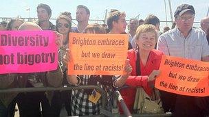 Brighton's 'peaceful' March for England sees 20 arrests - BBC News