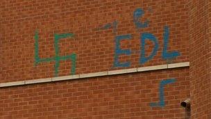 Swastikas sprayed on Redditch Central Mosque walls - BBC News