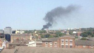 Merseyside skip fire creates smoke plume across Liverpool - BBC News