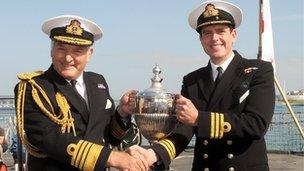 HMS Sutherland sailors' warship race raises £6,000 - BBC News