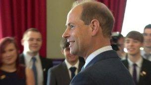 Prince Edward in Northern Ireland on one-day visit - BBC News