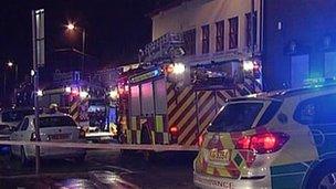 Five rescued from Newry flats fire - BBC News