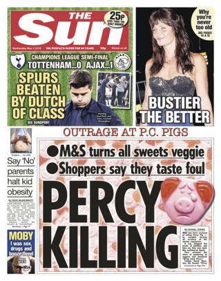 Newspaper headlines: New Brexit rows and what's happened to Percy Pigs ...