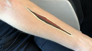 Halloween: How to do a simple face paint wound - BBC Newsround