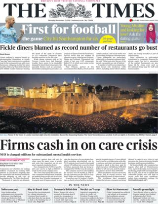 Newspaper headlines: WW1 remembrance and '50-50' Brexit deal chance ...