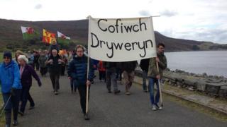 Tryweryn: March to remember flooded village - BBC News