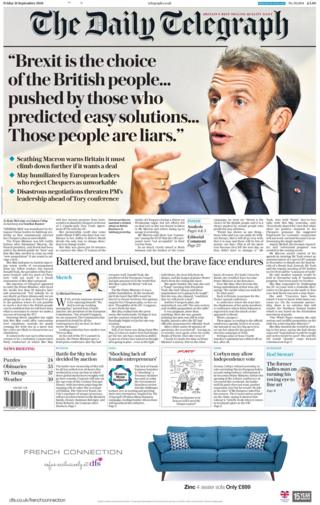 Newspaper headlines: 'Your Brexit's broken' and 'May humiliated' - BBC News