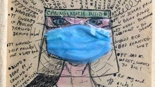 Cheryl Roach: Health battle inspired model's art show - BBC News