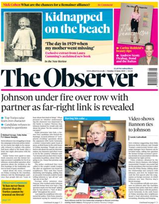 Newspaper headlines: Boris 'partner row' rumbles on across front pages ...