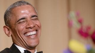 Obama breaks out one-liners at White House correspondents' dinner - BBC ...