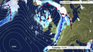 Storm Gareth: Heavy rain and strong winds prompt warning - BBC News