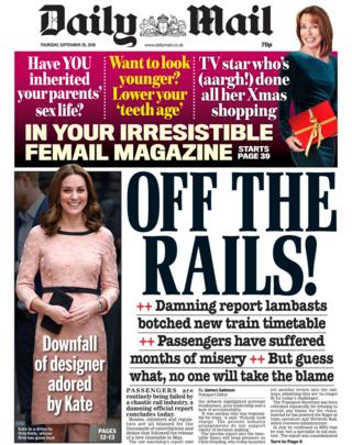 Newspaper headlines: 'Off the Rails' and May's warning to EU - BBC News