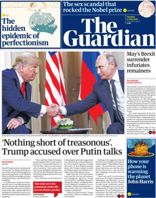 Newspaper headlines: 'Wreckers of Chequers' and 'Putin's poodle' - BBC News