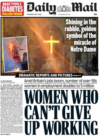 Newspaper headlines: Praise for Notre-Dame fire 'heroes' - BBC News