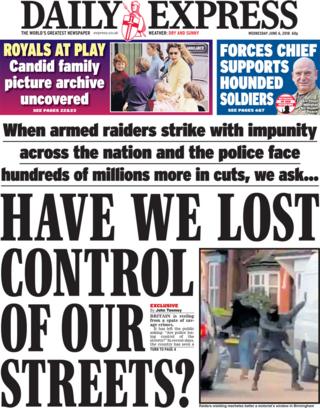 Newspaper headlines: 'Severe turbulence' for May and 'Wild West London ...