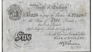 Rare £5 bank note issued in Leeds sells for £32k at auction - BBC News
