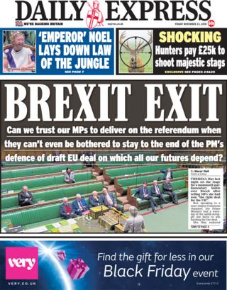 Newspaper headlines: Brexit divides front pages - BBC News