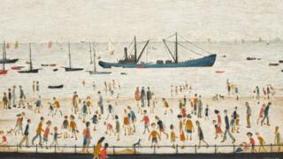 LS Lowry's Beach Scene, Lancashire sells at auction for £1.2m - BBC News