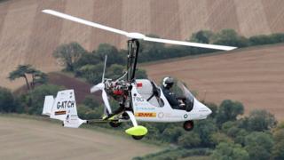 Man sets new record by flying around the world in a gyrocopter - BBC ...