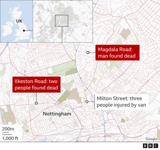 Nottingham: Three killed, three injured in city centre attacks - BBC News