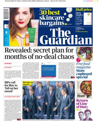 Newspaper headlines: Brexit pressure and no deal 'chaos' - BBC News