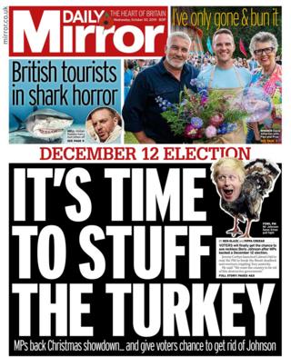 Newspaper headlines: General election puns and cartoons - BBC News